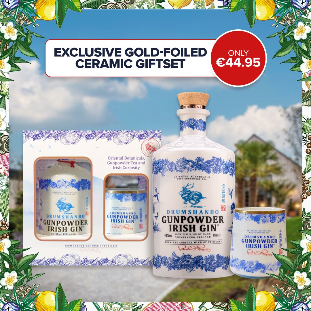 NEW Drumshanbo Gunpowder Irish Gin Ceramic Bottle & Cup Gift Box - The ...